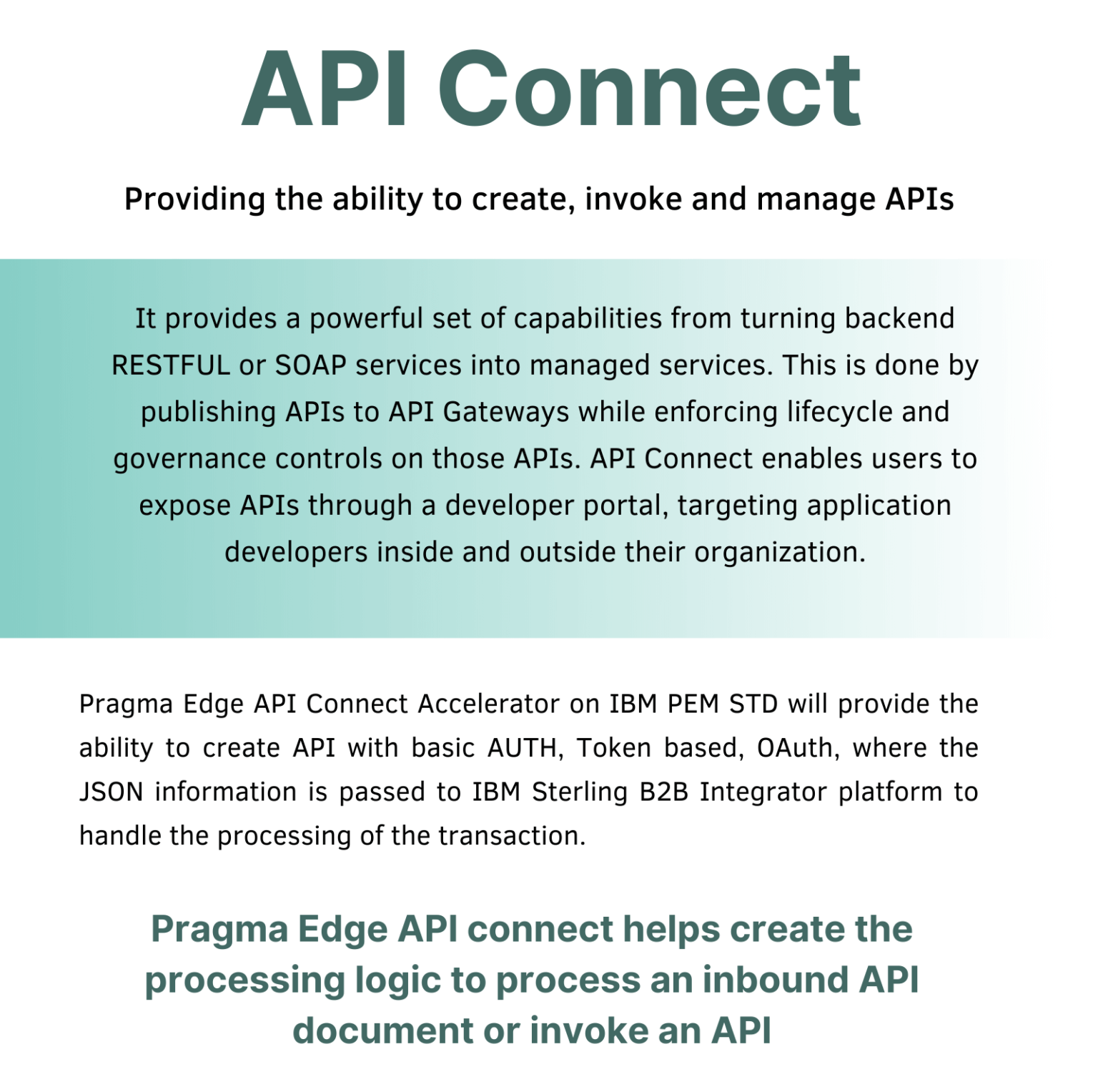Pragma Edge API Connect - Enable API's with IBM Sterling B2B Integrator